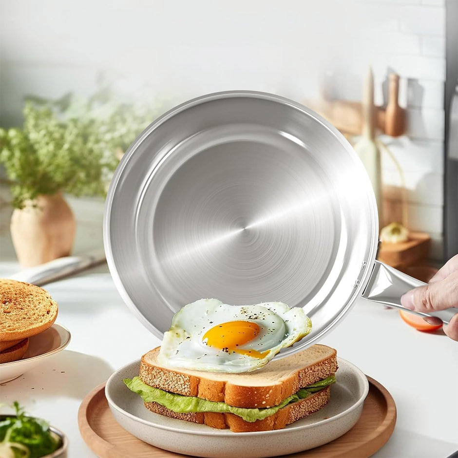 Stainless Steel Tri-Ply Frying Pan (Basic Series) | Sunhouse Global